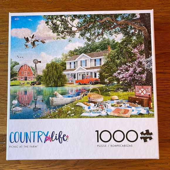 Games | Buffalo Games 100 Piece Puzzle Country Life Picnic At The Farm ...